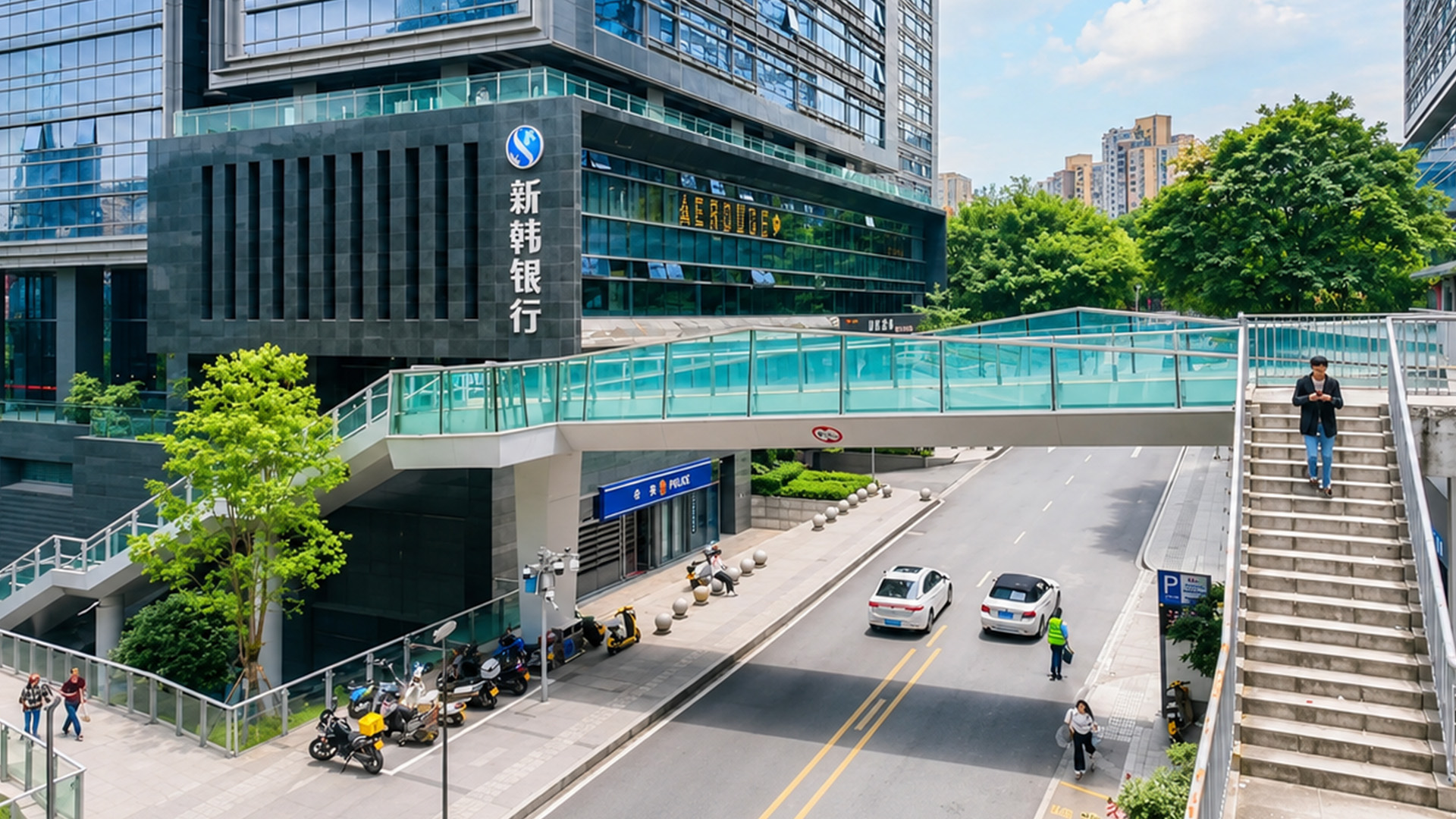 China’s downtown skybridge turns an ordinary road into urban theater