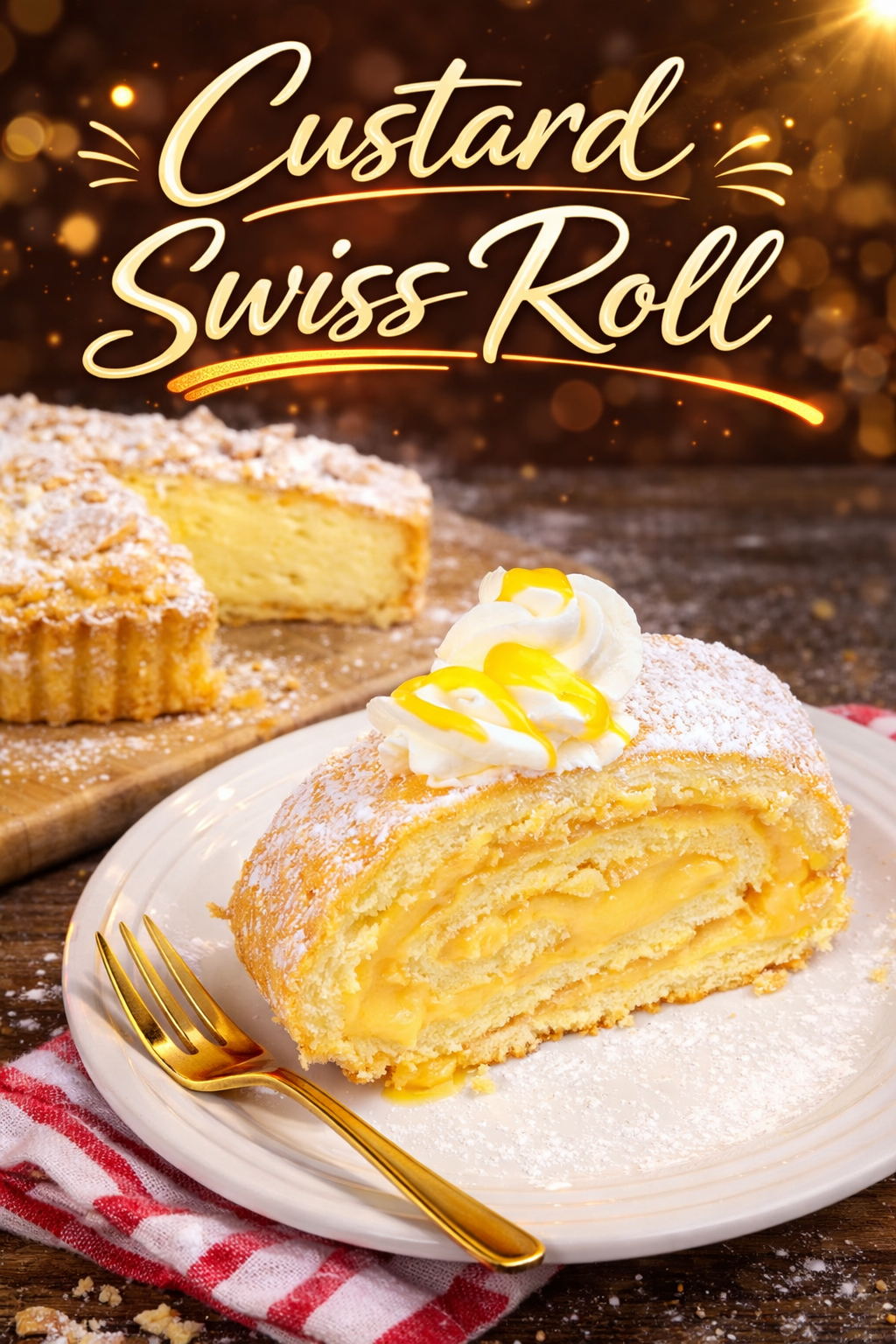 Easy and delicious custard Swiss roll recipe