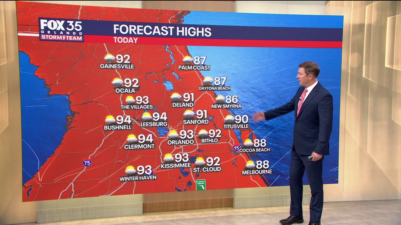 Orlando AM weather forecast: Hot and humid Monday for Central Florida