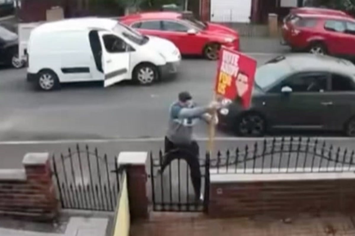 Watch: Man filmed removing Burnham campaign signs ahead of by-election