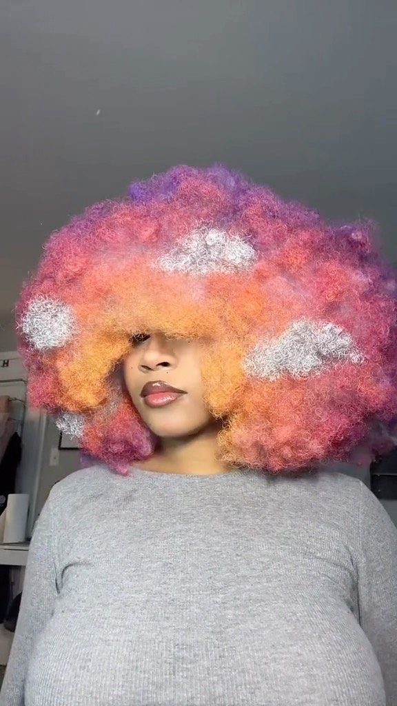 Sunset Afro Clouds Natural Hair Beauty