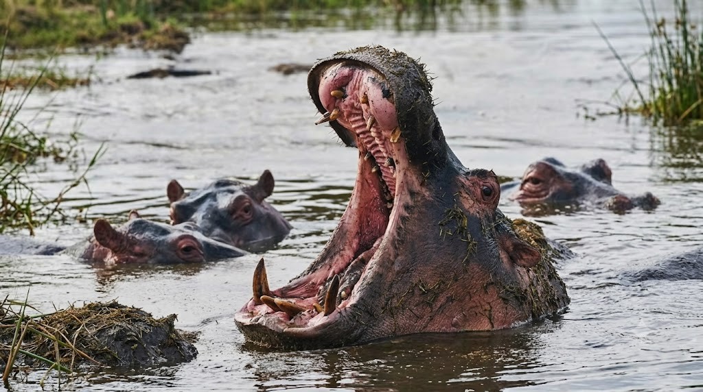 Watch what happens when a hippo decides you're too close