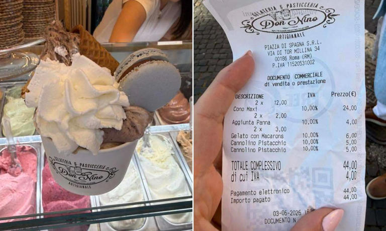 US tourists are 'tricked' into paying 44 euros for two ice creams in Rome