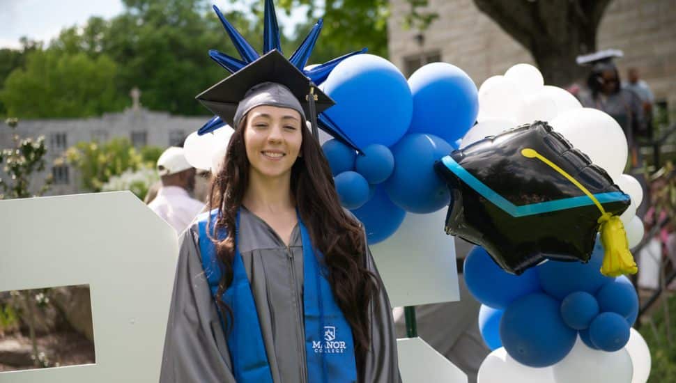 Manor College student-athletes cross the stage at 75th commencement