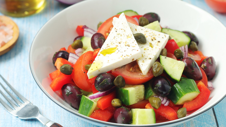 The reason traditional Greek salad is served without lettuce