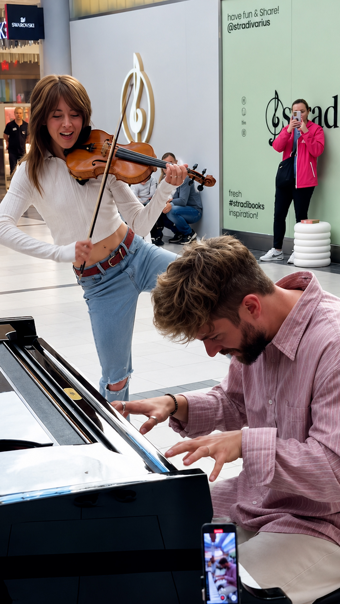What happens when Lindsey Stirling finds a public piano?