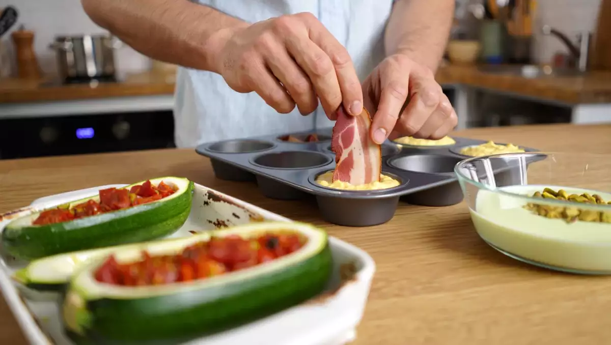 Menu sans gluten, 8 juin : muffins de bacon, courgettes farcies et ...
