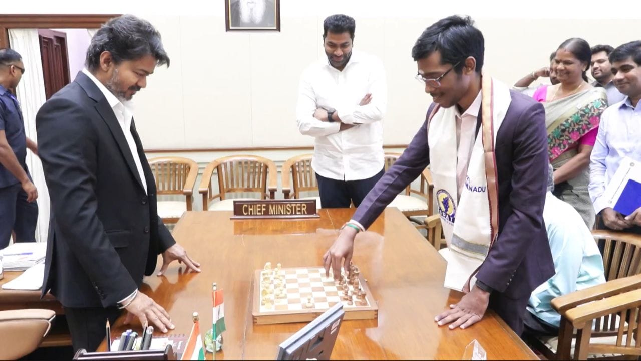 CM Vijay faces off Grandmaster Praggnanandhaa in a chess match - who ...