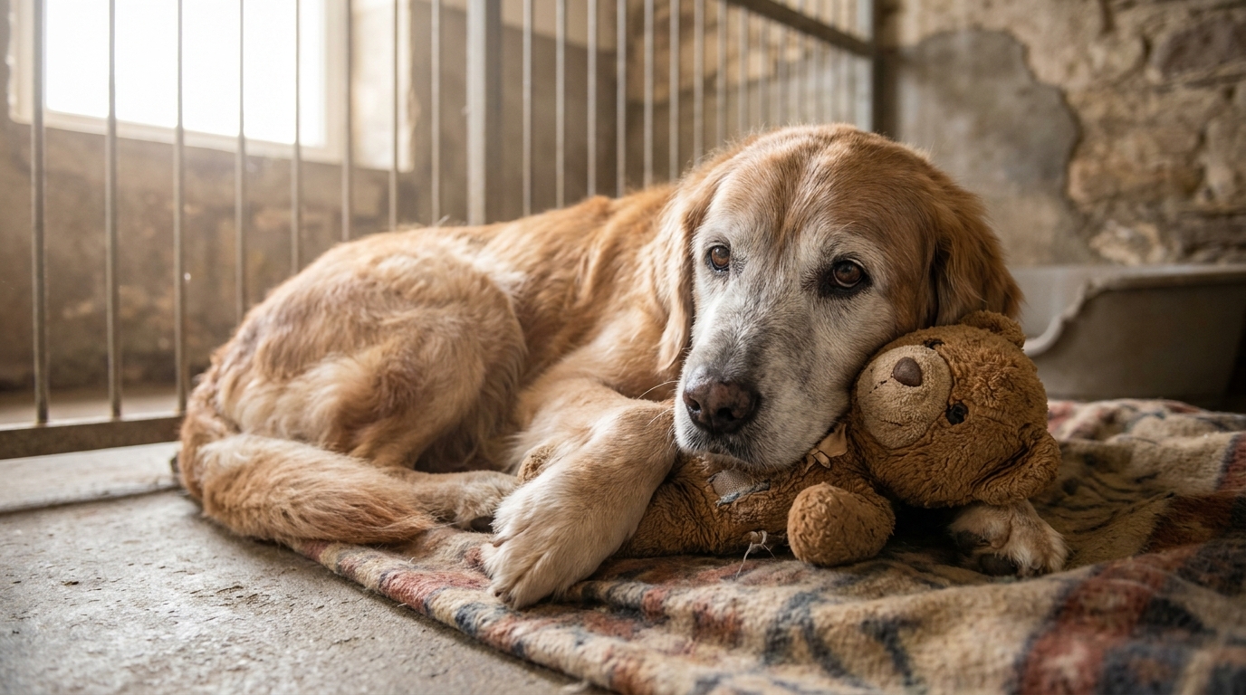 Ce chien refuse de lâcher son vieil ours en peluche : le refuge ...