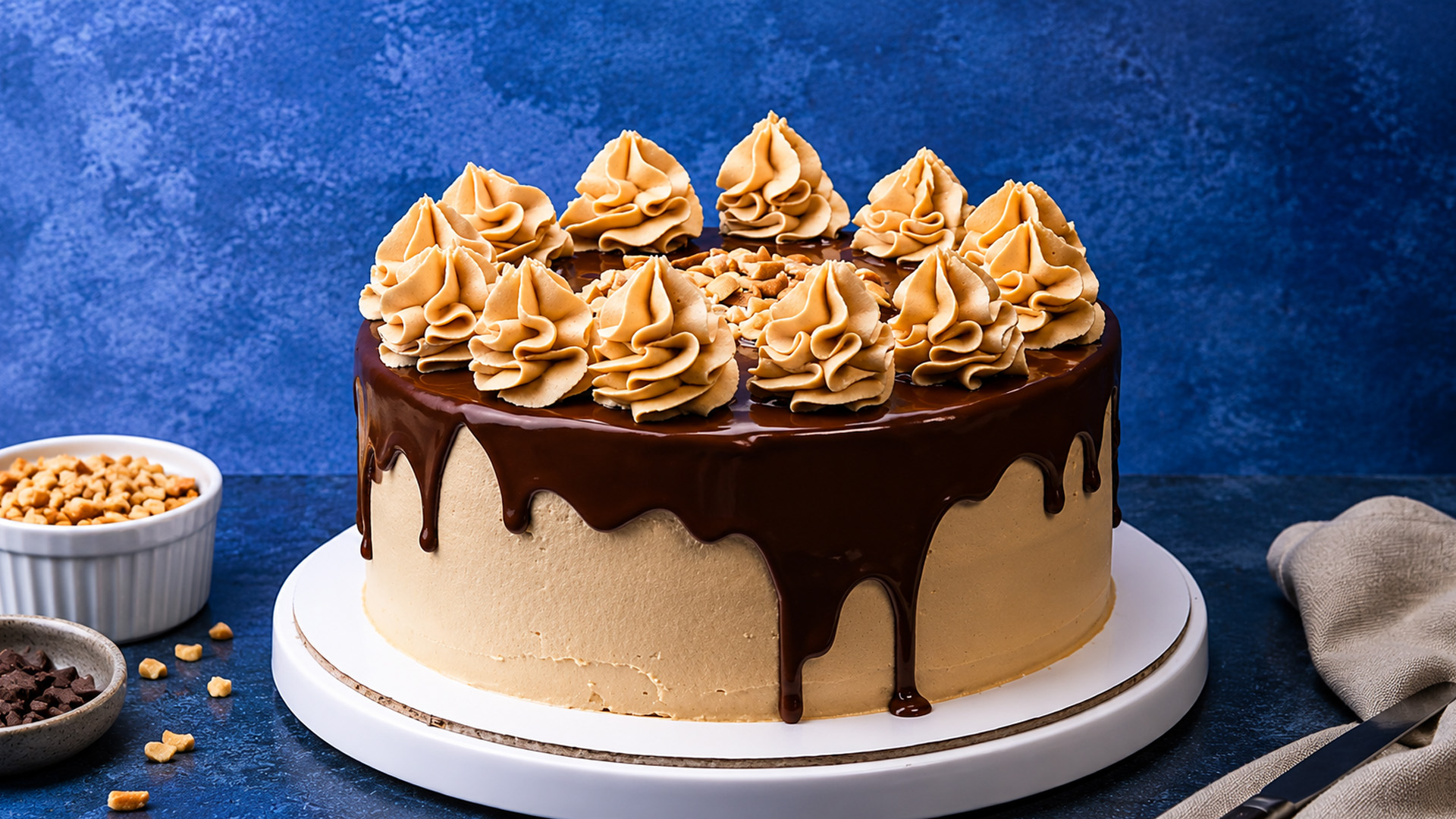 Simple tricks for decorating a chocolate cake