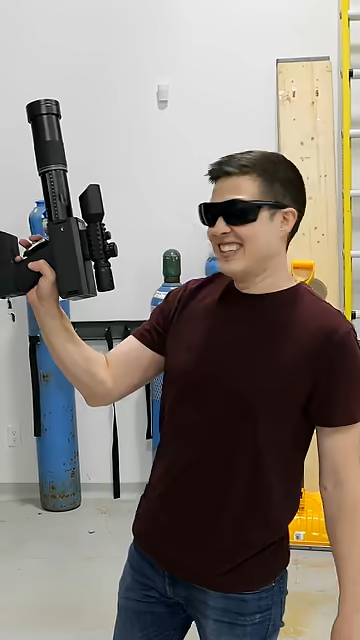 This laser blaster cuts through metal