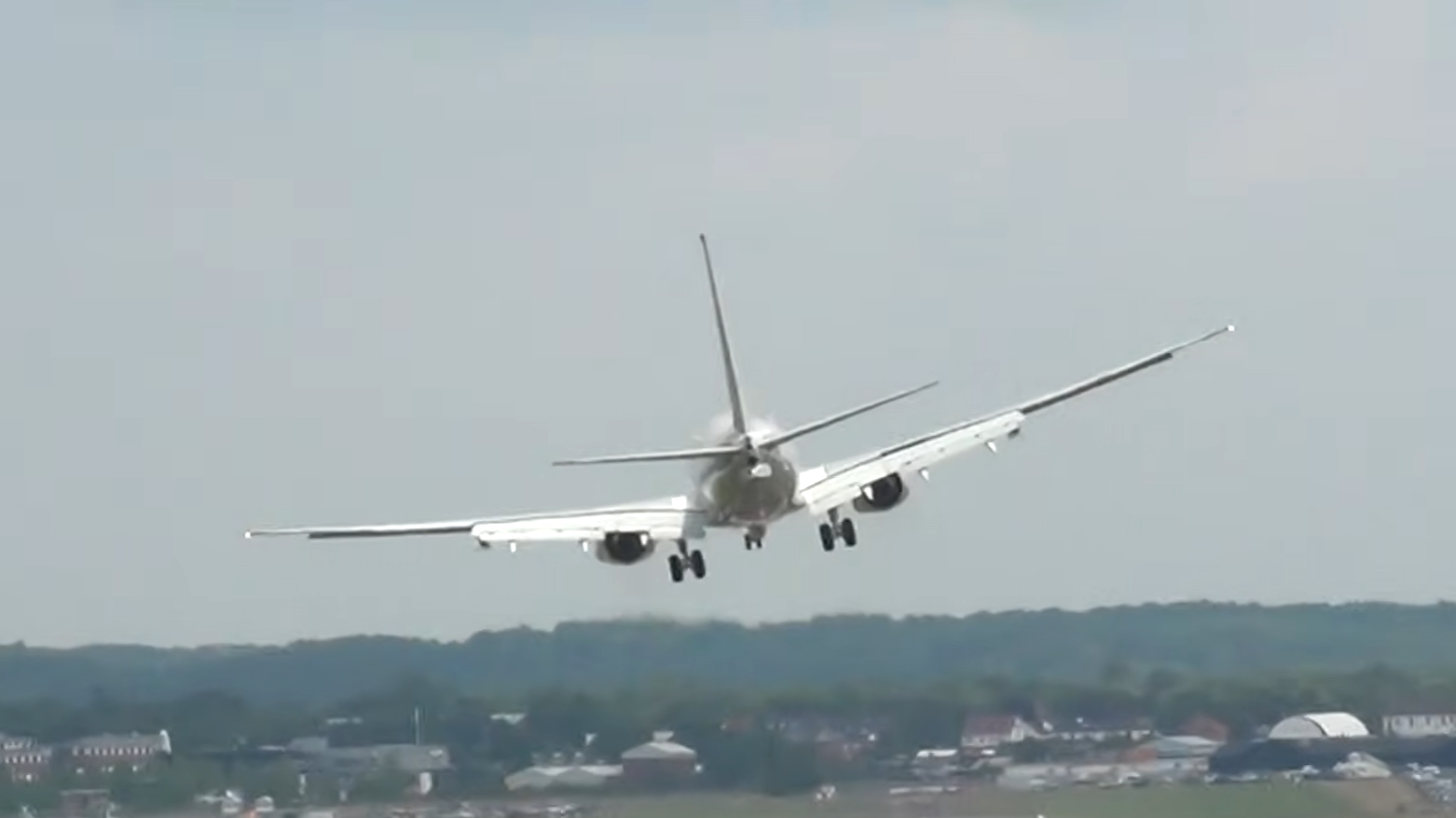A P-8 Poseidon tactical takeoff that turns into a rapid combat climb