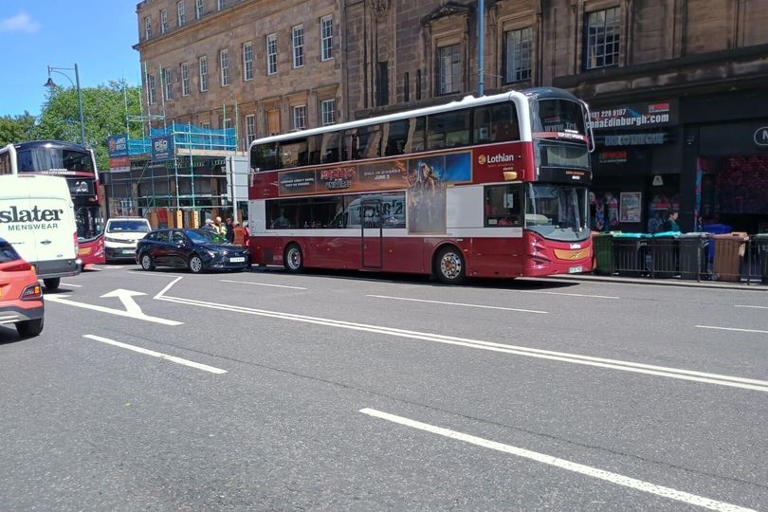 Edinburgh Lothian bus and car collide on busy road as drivers warned of ...