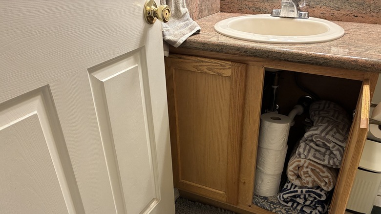 The thrifted fix: A $12 wine rack solved my small bathroom storage woes