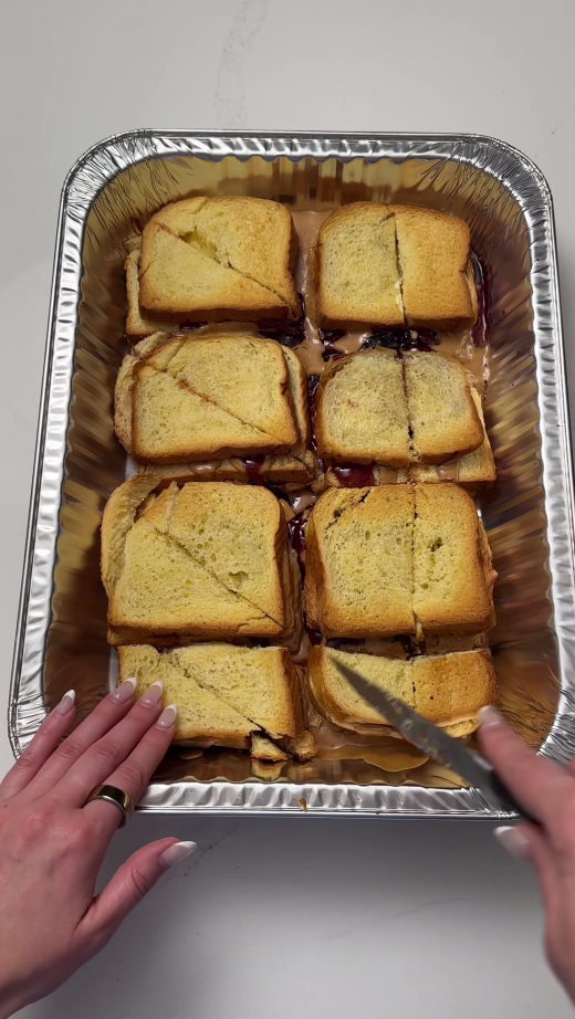 Homemade giant PBJ dessert for sweet cravings