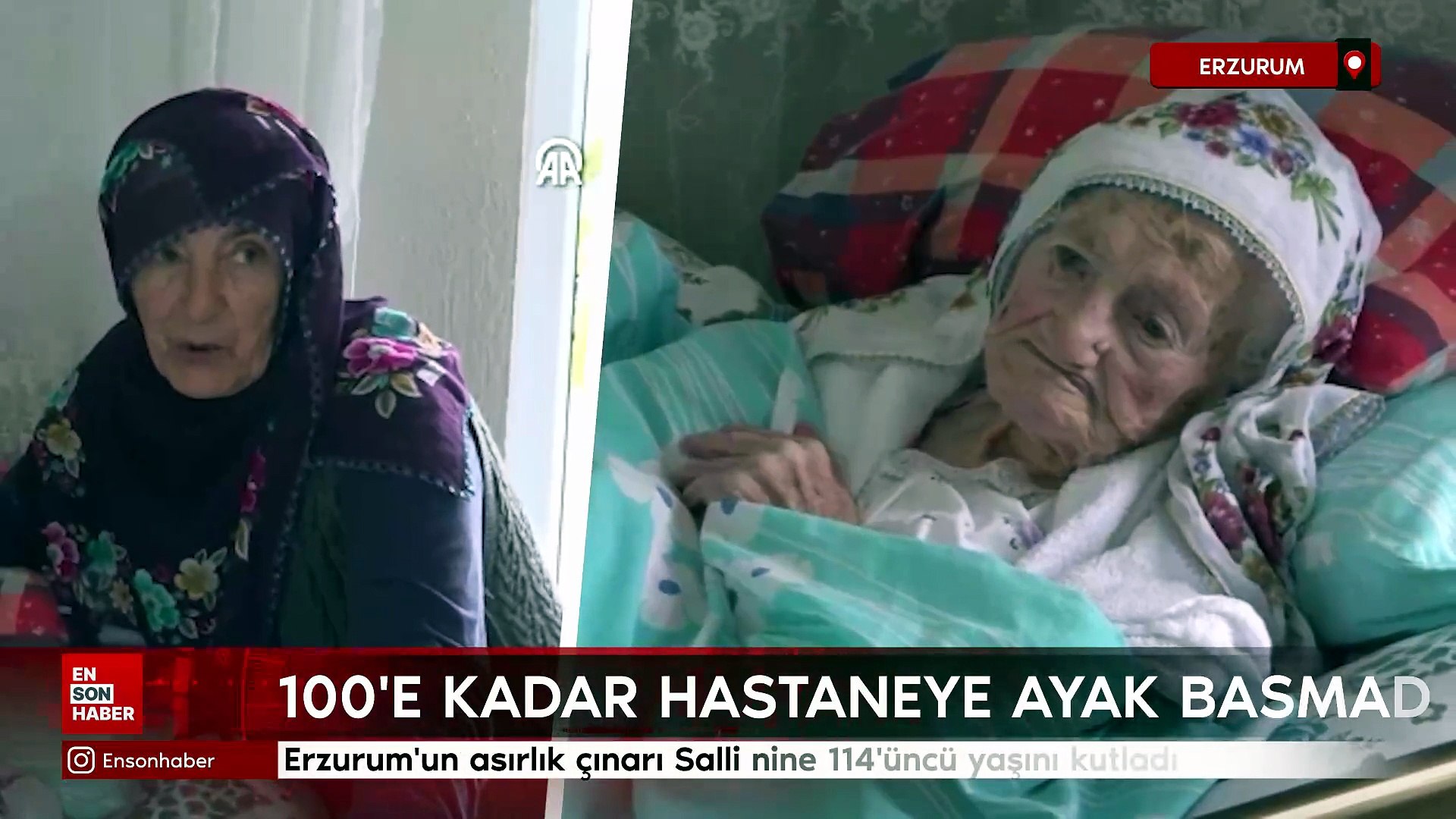 Erzurum'un asırlık çınarı Salli nine 114'üncü yaşını kutladı