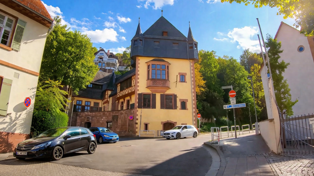 A scenic walk through Heidelberg old town (4K)