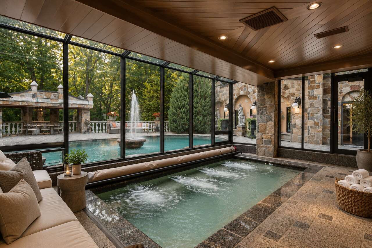 Inside the $10.5M Westport 'stone castle' with a pool, sauna and tennis ...