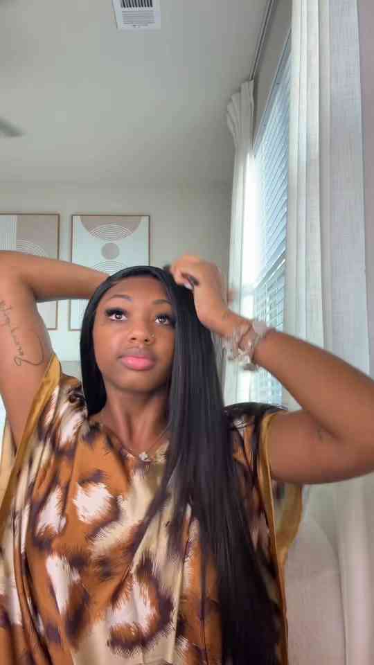 Easy glueless human hair wig for a natural look