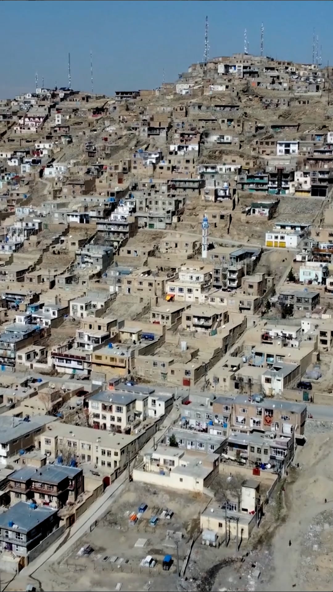 Kabul, Afghanistan: Drone flight over ancient valleys