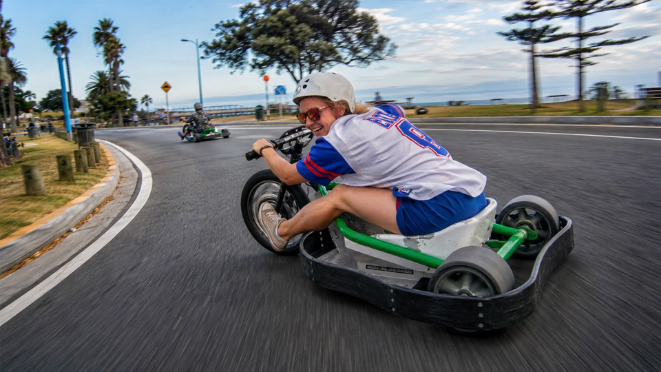 High speed drifting and blokart racing create epic ride