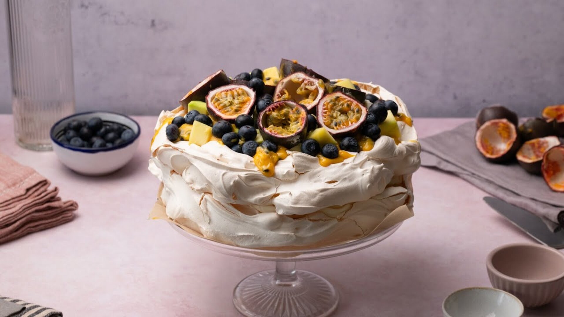 Tropical passion fruit pavlova recipe