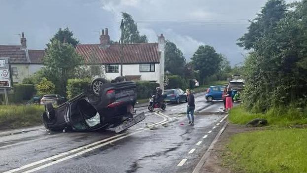 Speed safety calls after village car crash