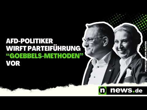 AfD unter Druck: AfD-Politiker wirft Parteiführung "Goebbels-Methoden" vor