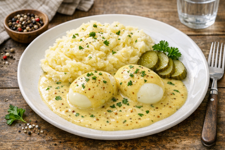 Eier in Senfsoße von Kurt Drummer: Ost-Rezept schnell auf dem Tisch