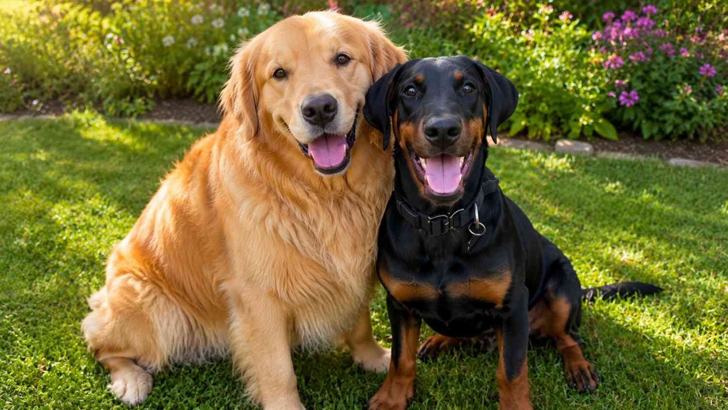 My golden retriever’s sweet bond with his puppy