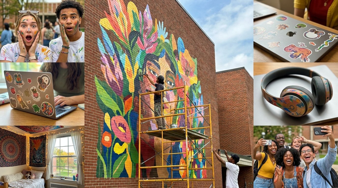 He asked college students to let him paint their dorms, and the results ...