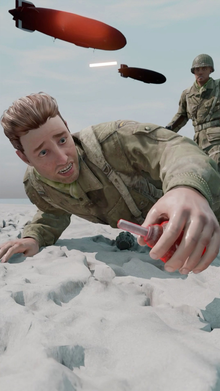 A heroic sacrifice during a fierce battle