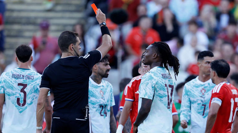 Portugal's Rafael Leão defends red card punch as protecting a teammate