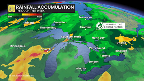 Storm risk with hot and muggy conditions in Ontario this week