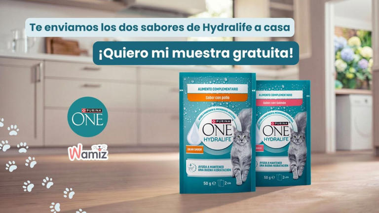 Prueba gratis PURINA® ONE® HydraLife de pollo y salmón con tu gato