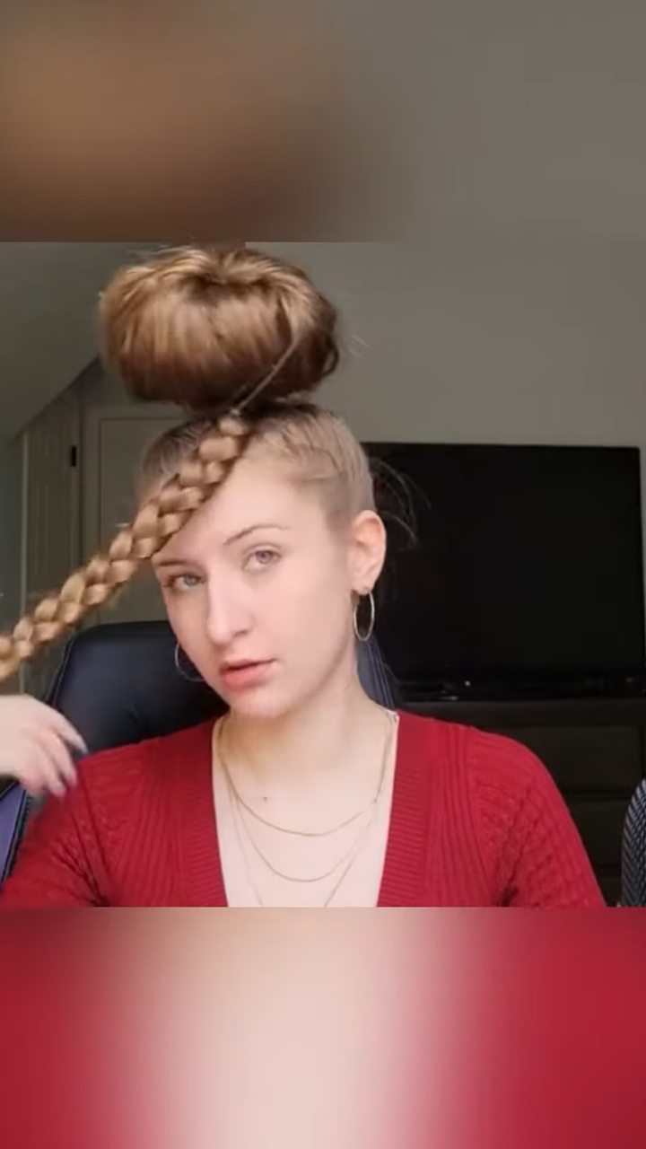 Long hair donut bun take down ASMR with soft tingly sounds experience