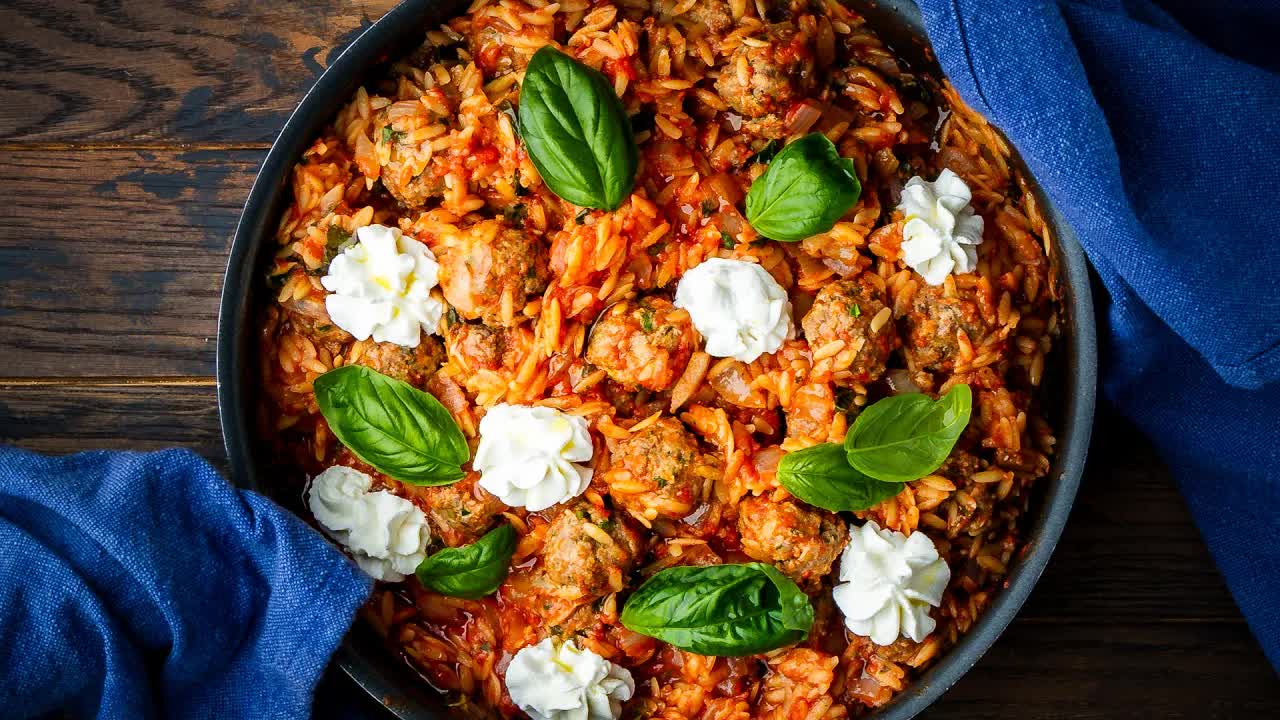 Easy one-pot Italian meatballs and orzo for busy weeknights