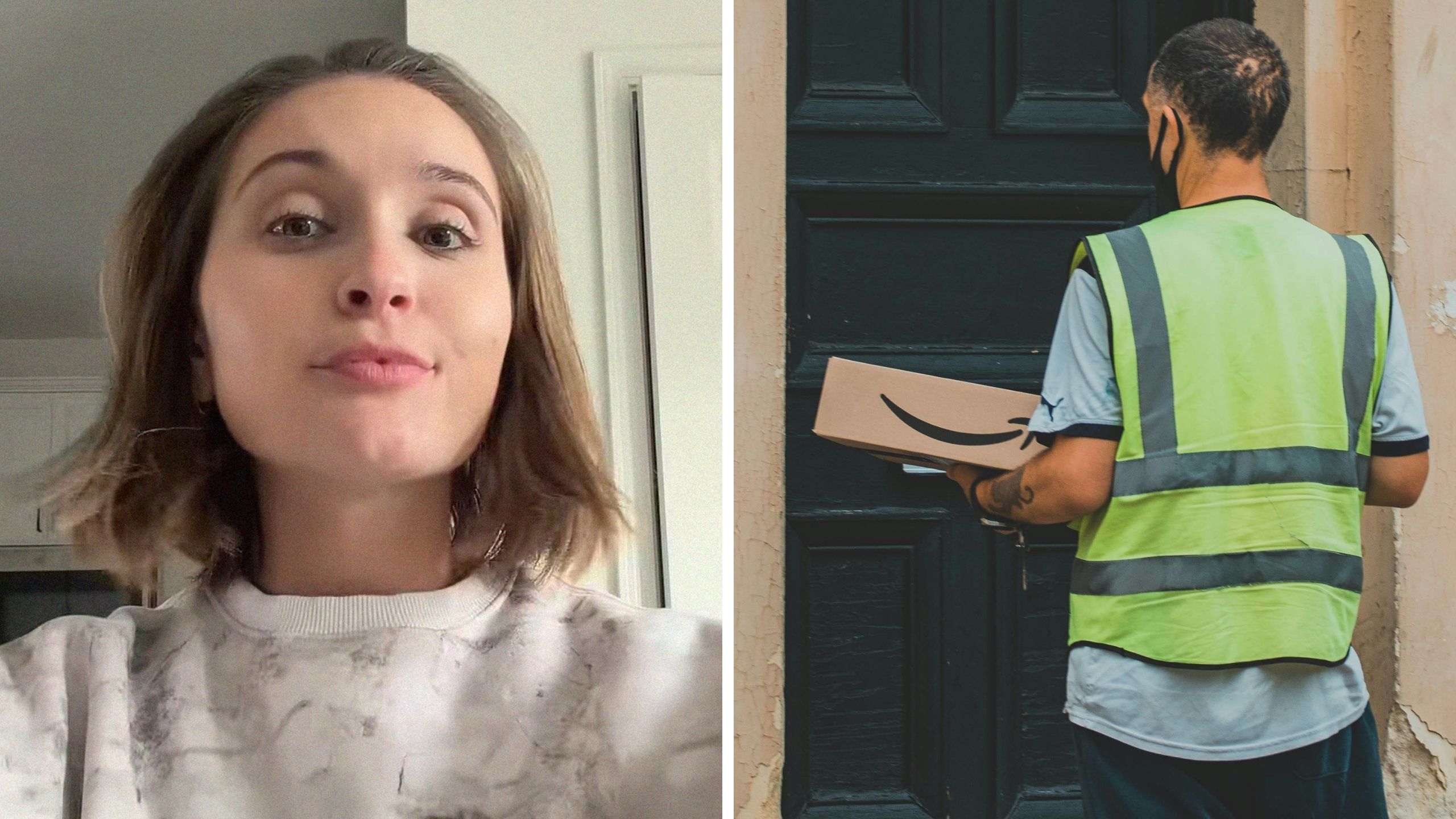 Amazon driver sends woman a photo of the package. She notices something ...