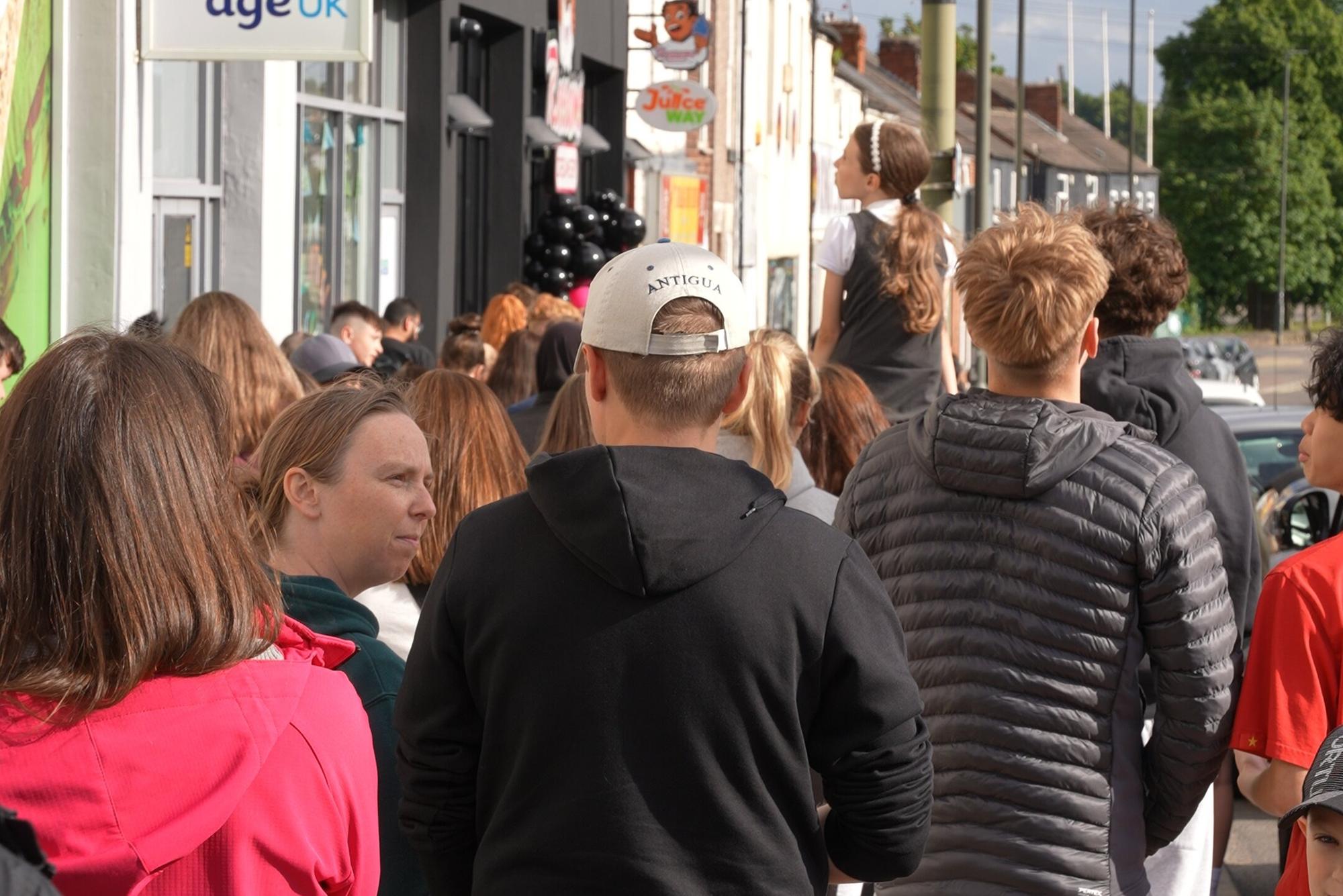 Excited customers queue for opening of award-winning dessert brand ...