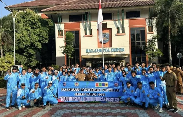 Sekda Depok lepas 55 atlet pelajar ke Popwilda Jawa Barat 2026 ...