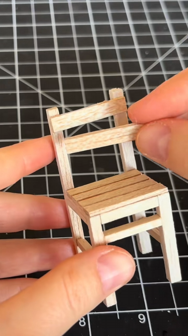Wooden chair pattern for dollhouse miniature furniture