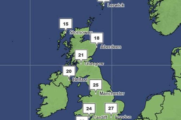 Met Office weather maps show when Greater Manchester temperatures will ...