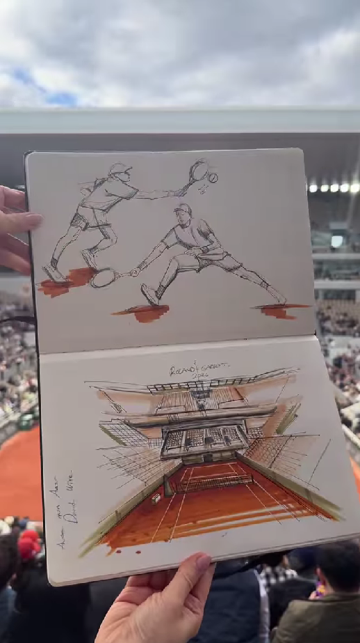 I went to watch tennis and ended up sketching instead