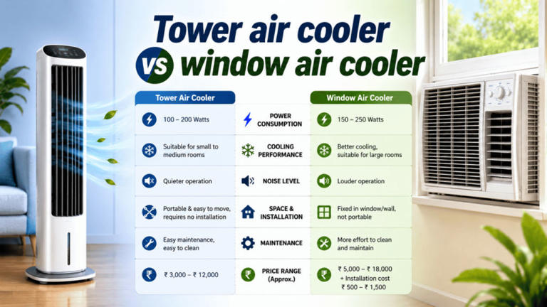 Tower air cooler vs window air cooler: Check out which one is cheaper ...