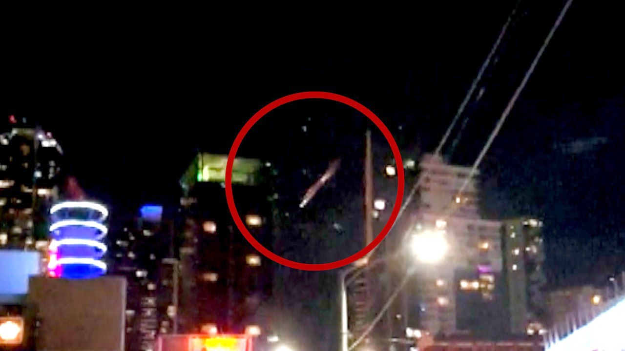 Giant fiery debris ball filmed falling in Melbourne