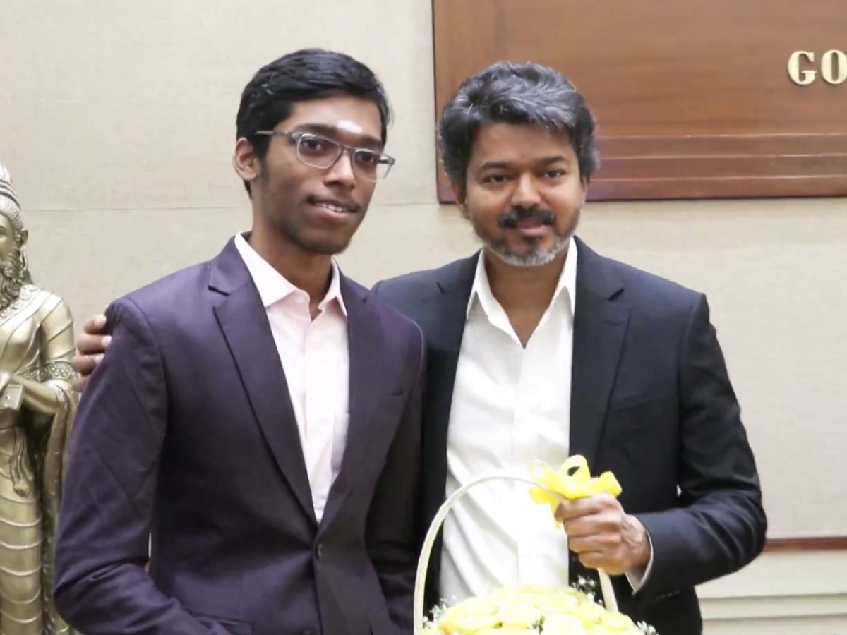 Tamil Nadu CM Vijay honours Norway Chess 2026 champion Praggnanandhaa ...