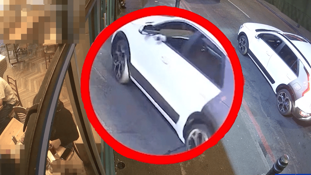 Moment hitman shoots victim outside busy restaurant in Dalston