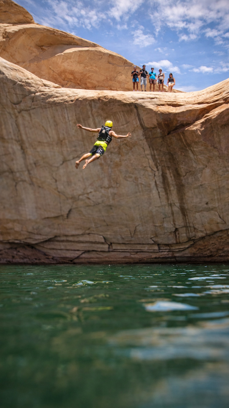 50 foot cliff slip and slide creates massive water drop
