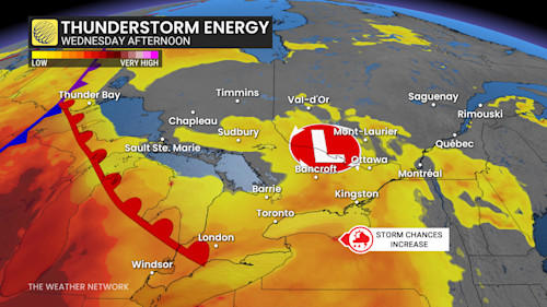 Storm risk with hot and muggy conditions in Ontario this week