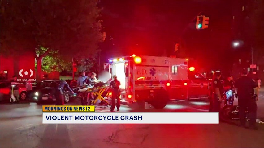 One person hospitalized after violent motorcycle crash in Parkchester